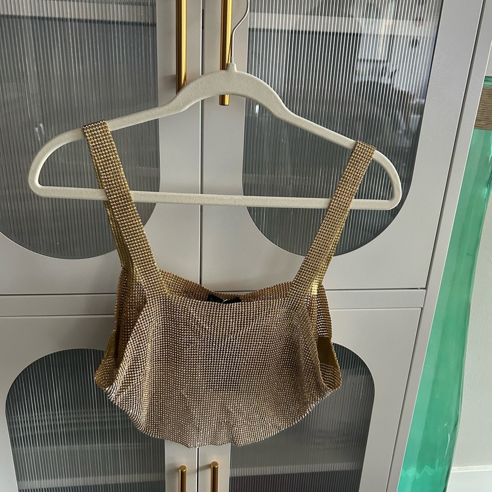 Gold Metallic Crop Top - Gem
